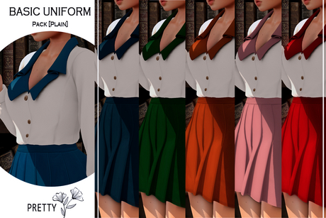 Second Life Marketplace - PRETTY - Basic Uniform - Pack Plain (January ...